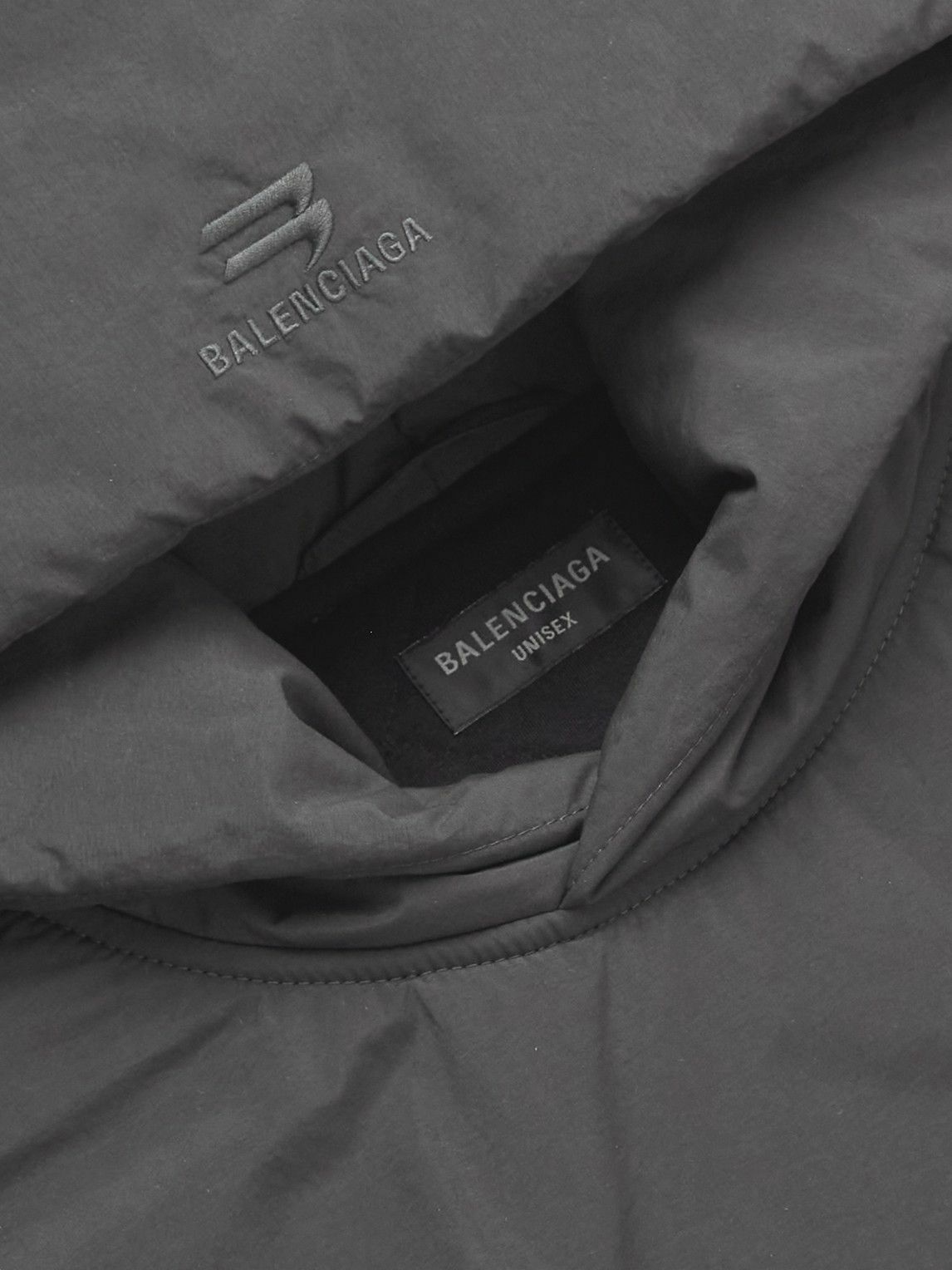 Balenciaga - Oversized Padded Shell Hoodie - Gray Balenciaga