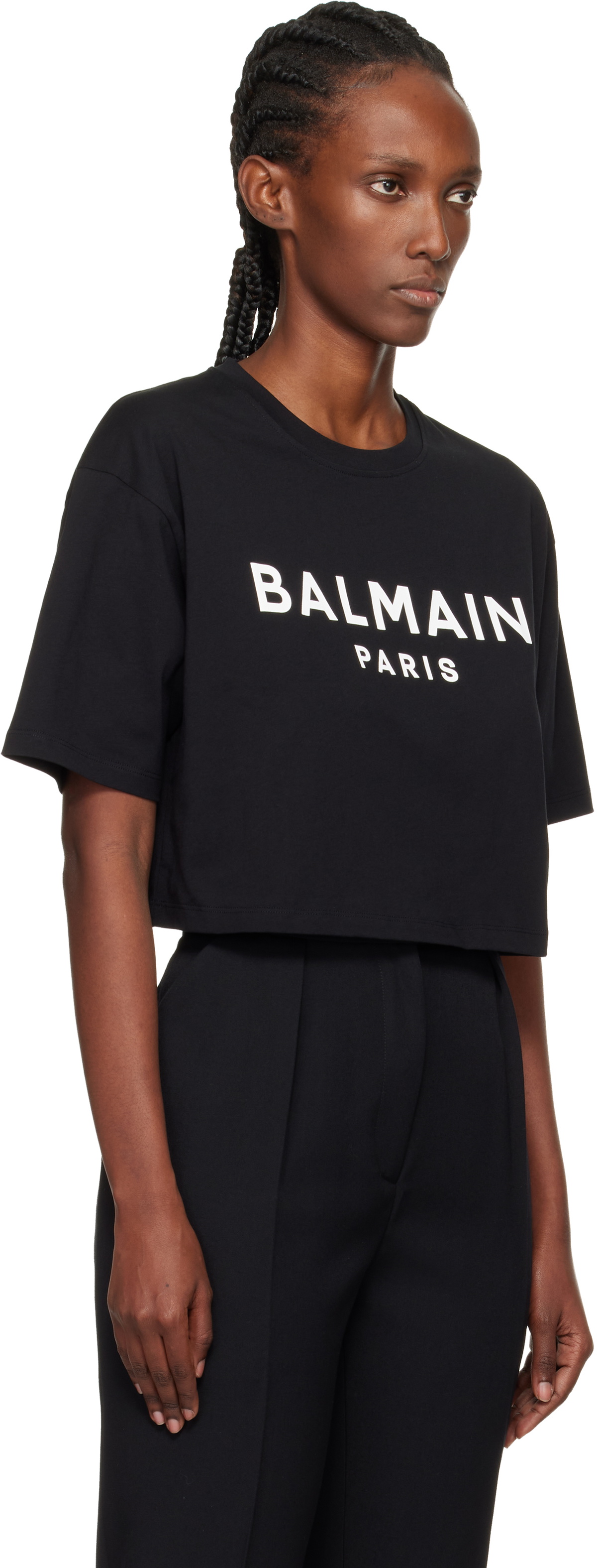 Balmain Black 'Balmain Paris' Print T-shirt Balmain