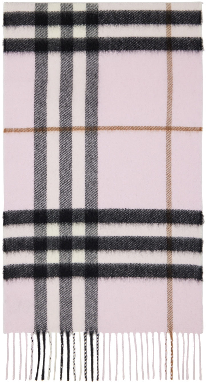 Burberry Pink Classic Check Scarf Burberry