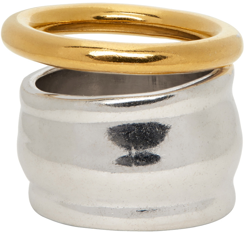 Loewe Silver & Gold Nappa Knot Ring Loewe
