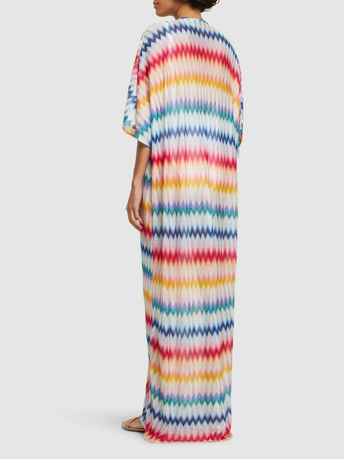 MISSONI - Chevron Draped Lurex Long Dress Missoni