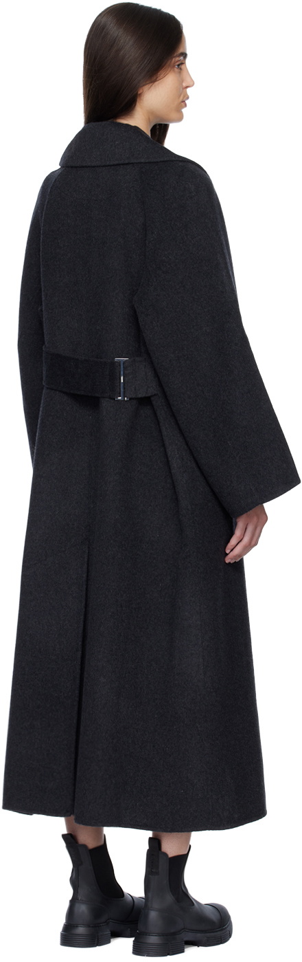 GANNI Gray Belted Coat GANNI