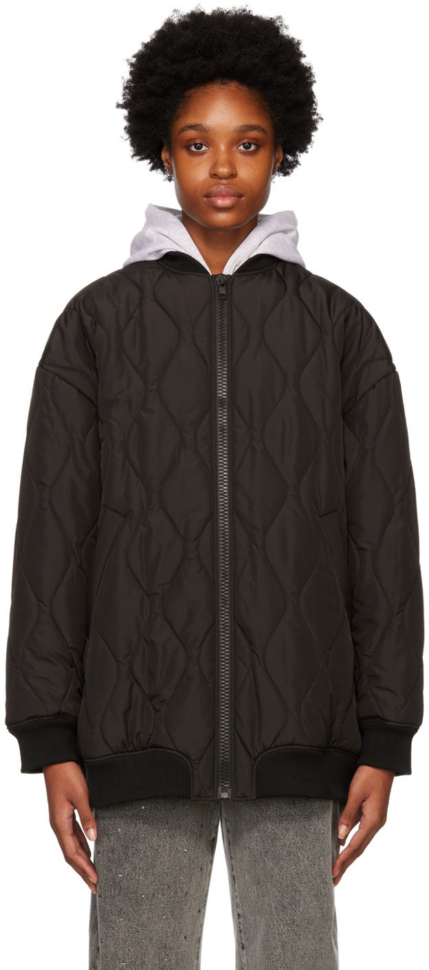 MSGM Black Quilted Jacket MSGM