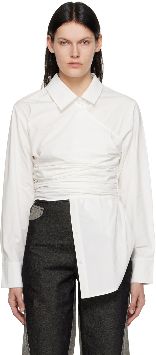 Elleme White Draped Shirt