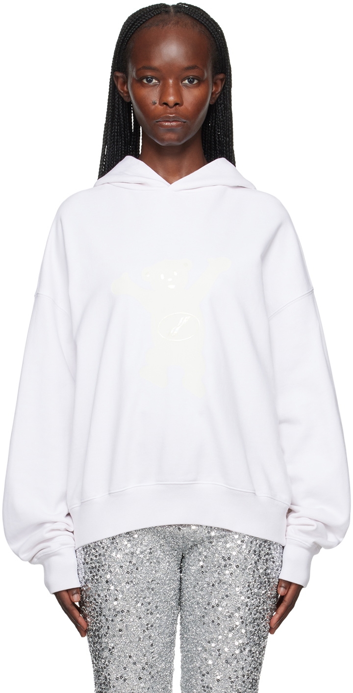 We11done White Printed Hoodie We11done