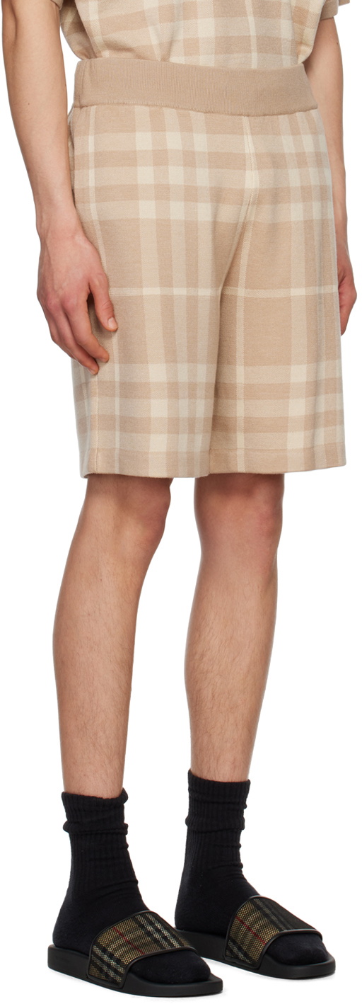 Burberry Beige Check Shorts Burberry