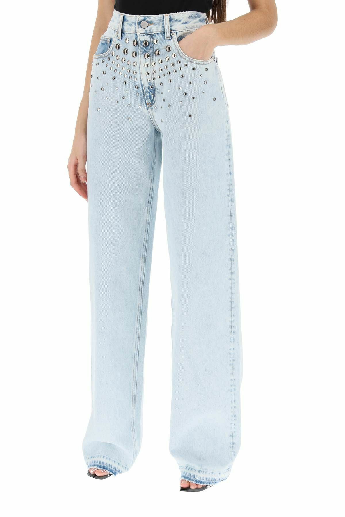 ALESSANDRA RICH jeans with studs Light blue Alessandra Rich