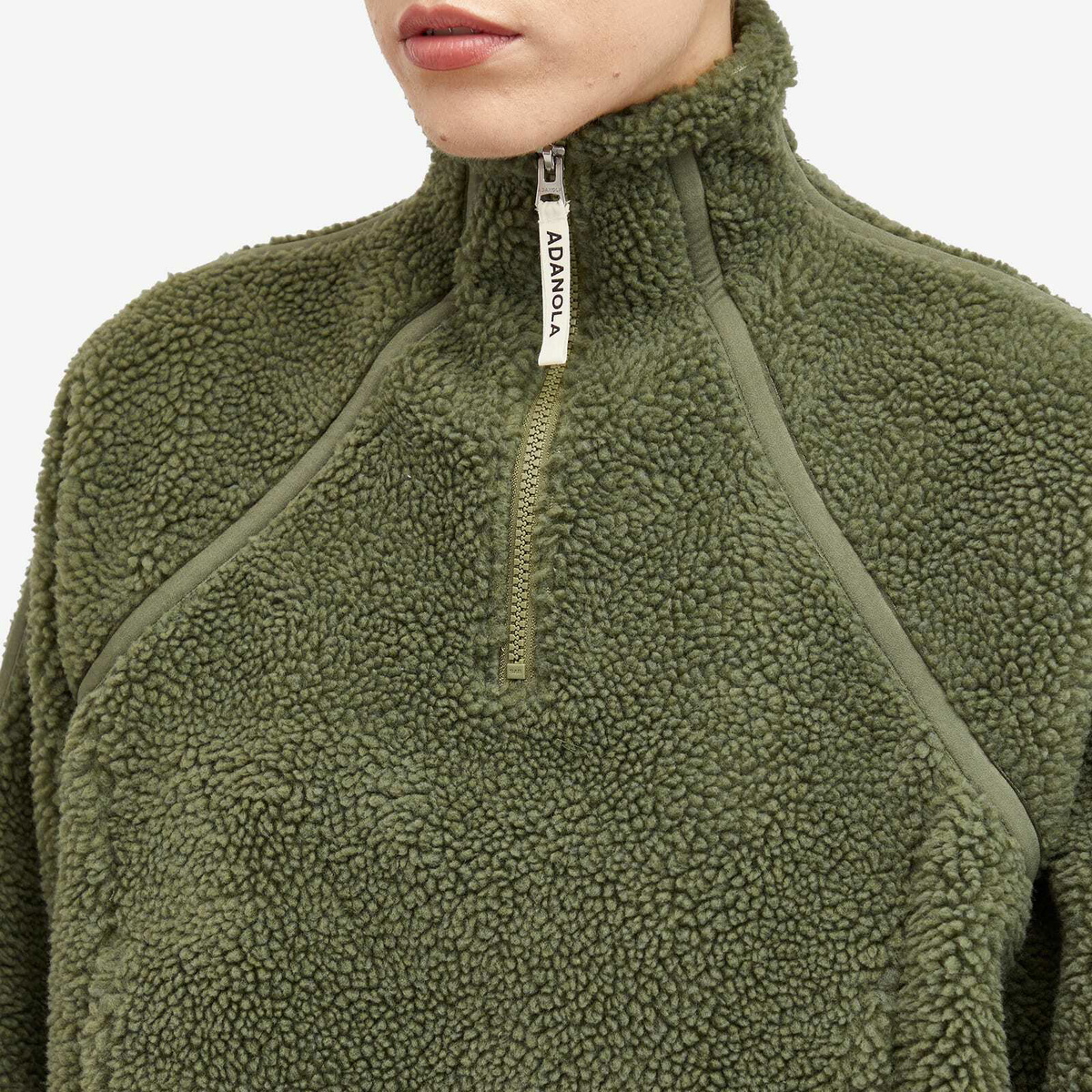 Adanola Women's Quarter Zip Fleece in Khaki Adanola