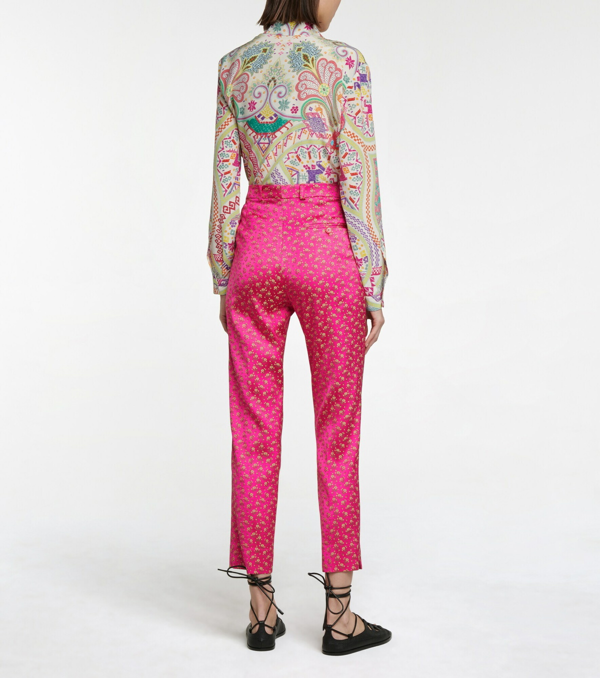 Etro - Floral satin jacquard slim pants Etro