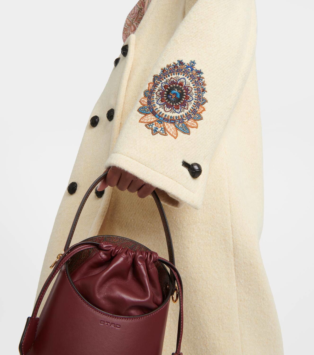 Etro Embroidered wool-blend coat Etro