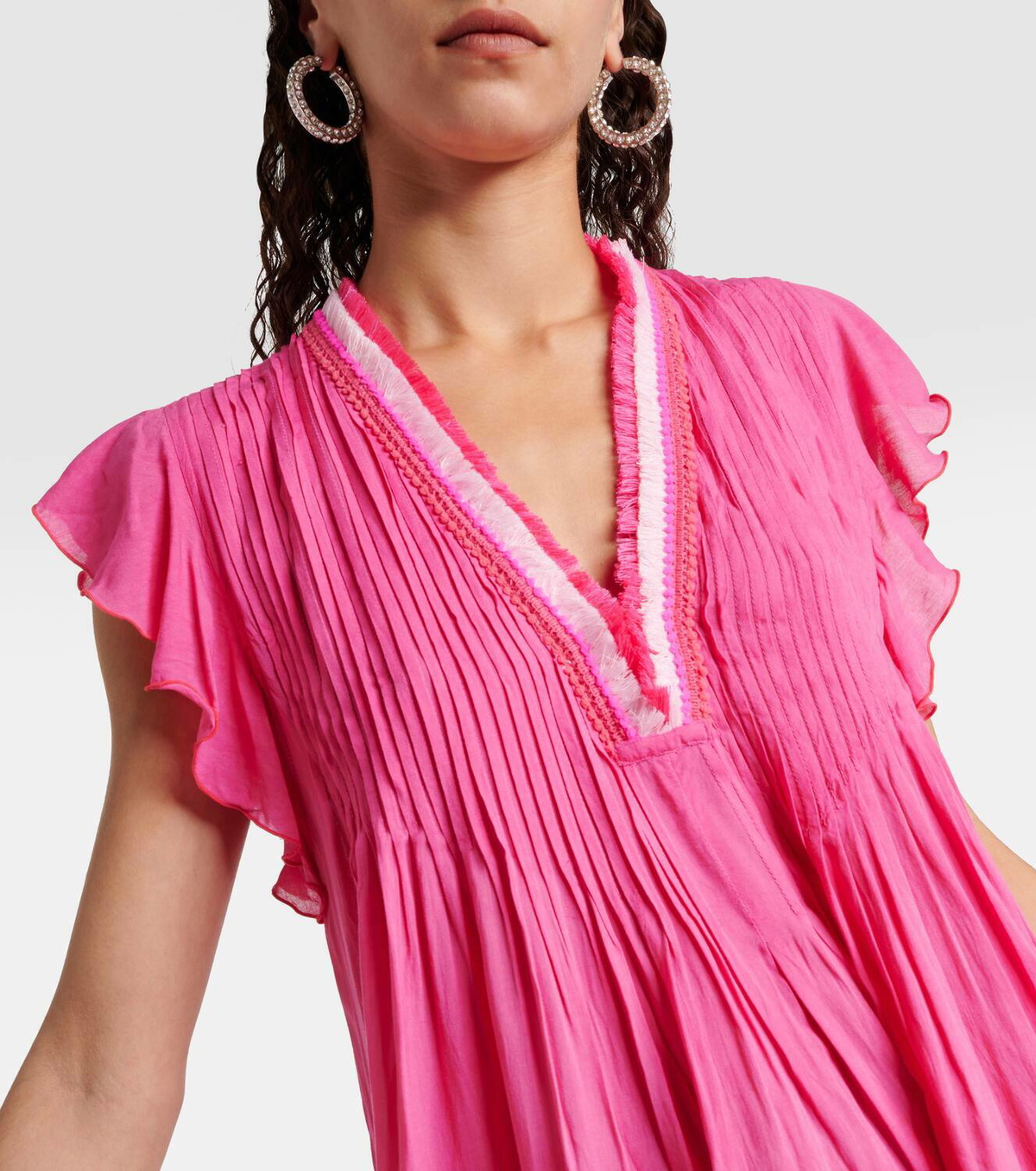 Poupette St Barth Sasha ruffled pleated minidress Poupette St Barth