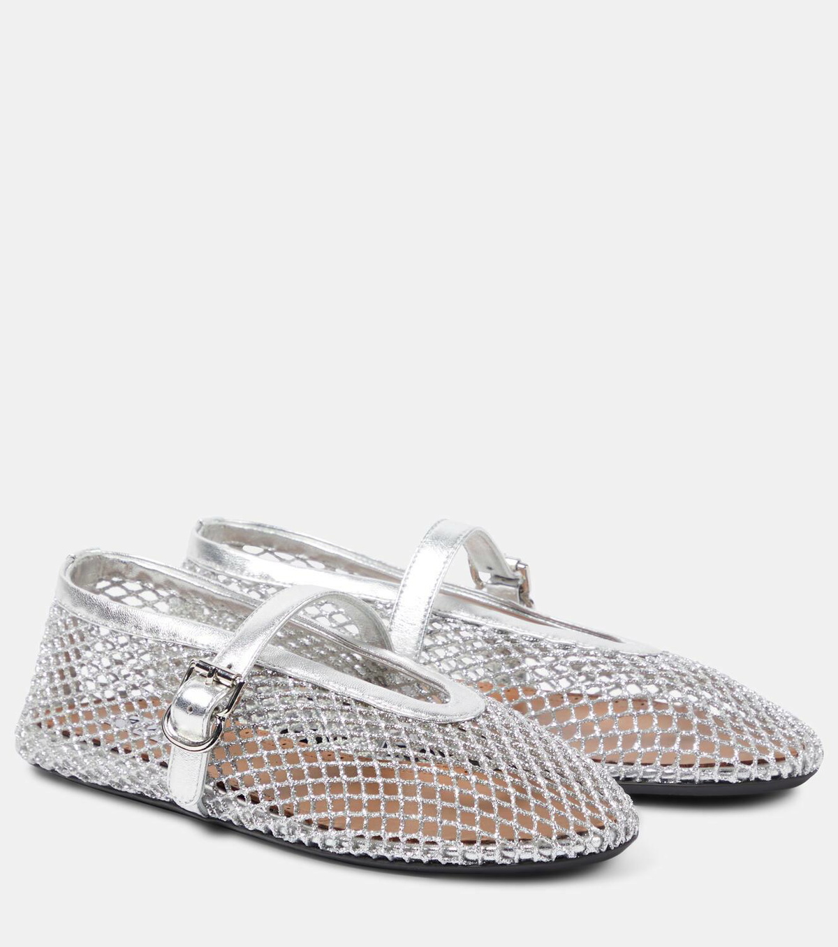 Alaïa Metallic fishnet Mary Jane flats ALAÏA