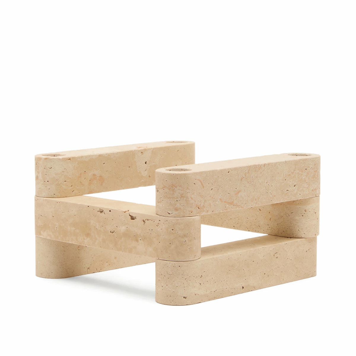 ferm LIVING Newel Modular Candle Holder - Set of 6 in Travertin ferm LIVING