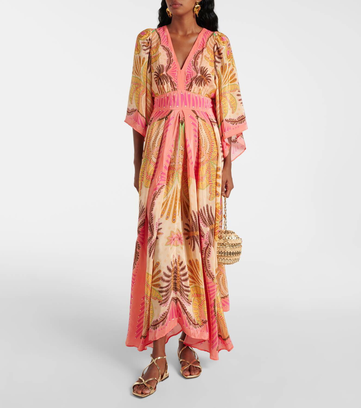 Farm Rio Sand Palms Scarf printed maxi dress Farm Rio