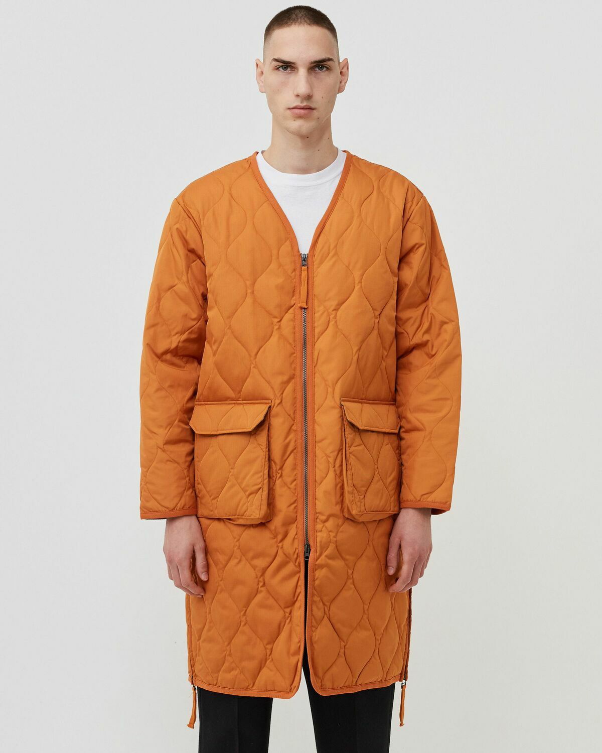 Taion Military V Neck Zip Down Co Orange Coats Taion Extra