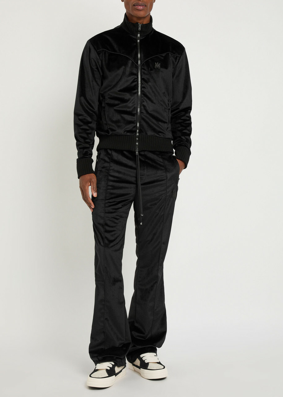 Amiri Logo-embroidered Velvet Track Pant Black Amiri