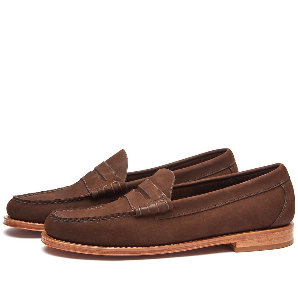 Bass Weejuns Men's Penny Nubuck Loafer in Dark Brown Nubuck Bass Weejuns