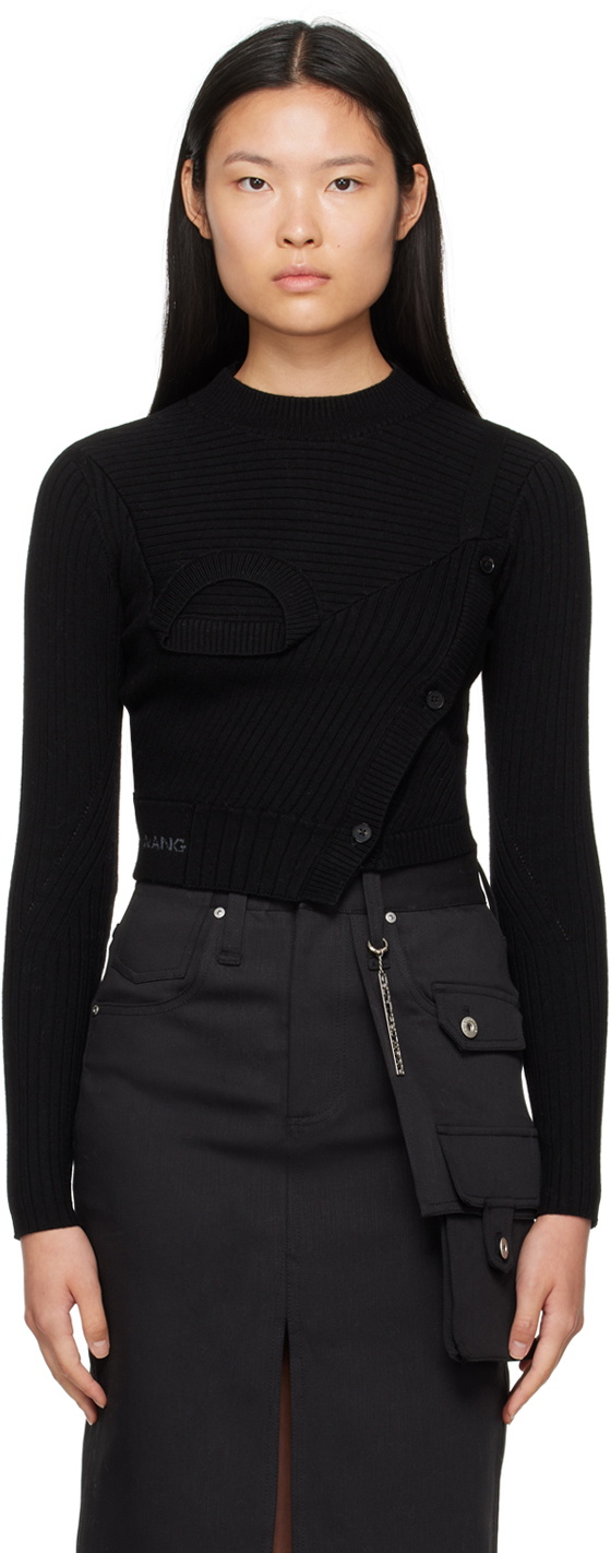 Feng Chen Wang Black Ribbed Sweater Feng Chen Wang