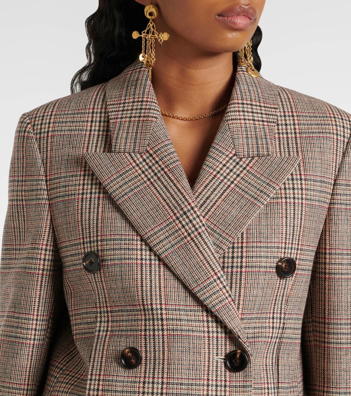 Chloé Prince of Wales check wool-blend blazer Chloe