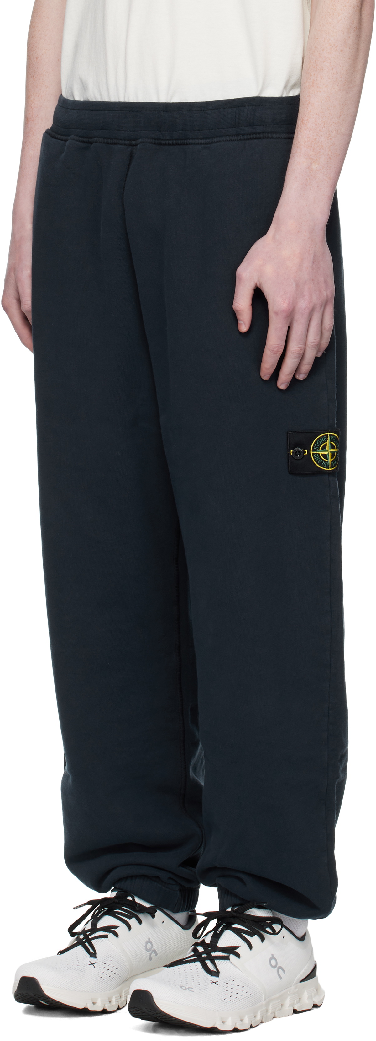 Stone Island Navy 6200004 Brushed Organic Cotton Fleece Sweatpants ...