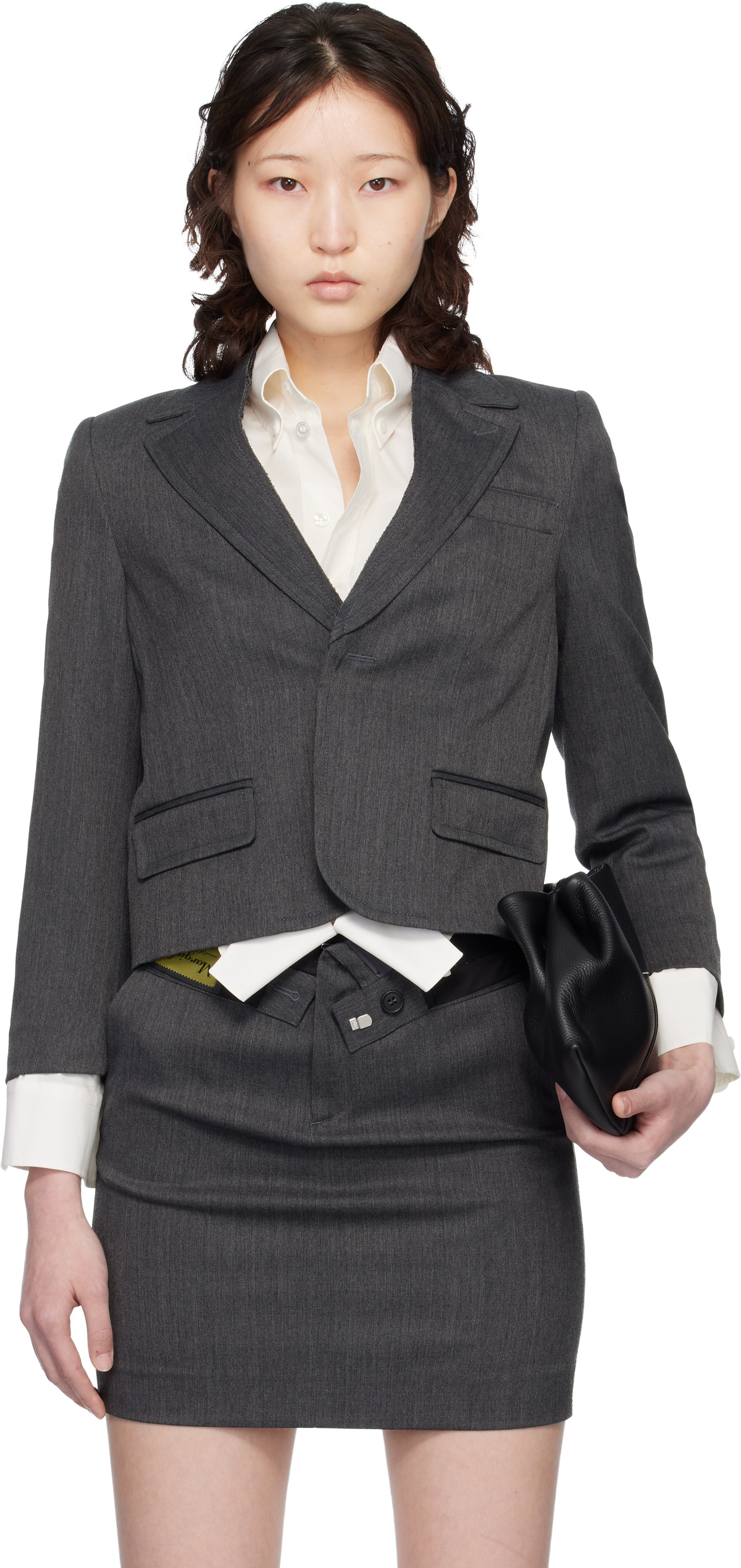 MM6 Maison Margiela Gray Tailoring Wool Blazer MM6 Maison Margiela