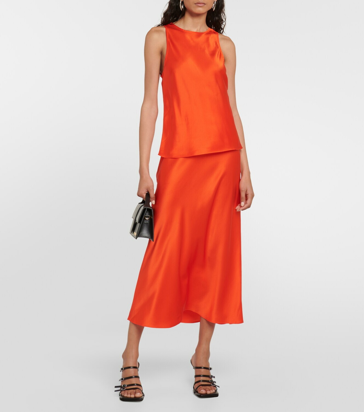 Frame Silk satin midi skirt Frame Denim