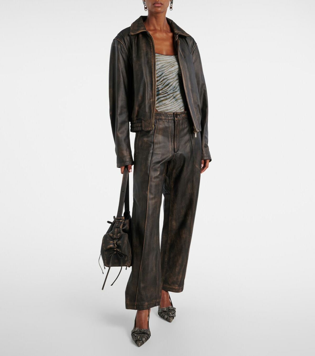 Jacques Wei High-rise leather wide-leg pants Jacques Wei