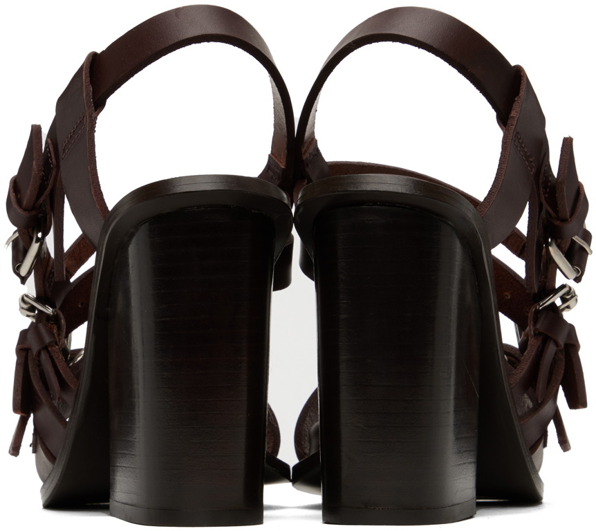 LEMAIRE Brown Square Heeled 100 Sandals Lemaire