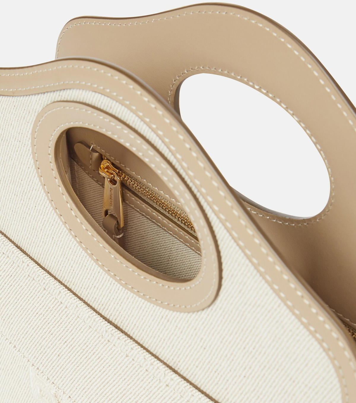 Burberry - Pocket Mini leather-trimmed canvas tote Burberry