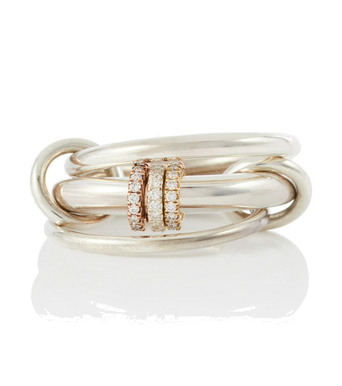 Spinelli Kilcollin - Gemini sterling silver ring with white diamonds ...