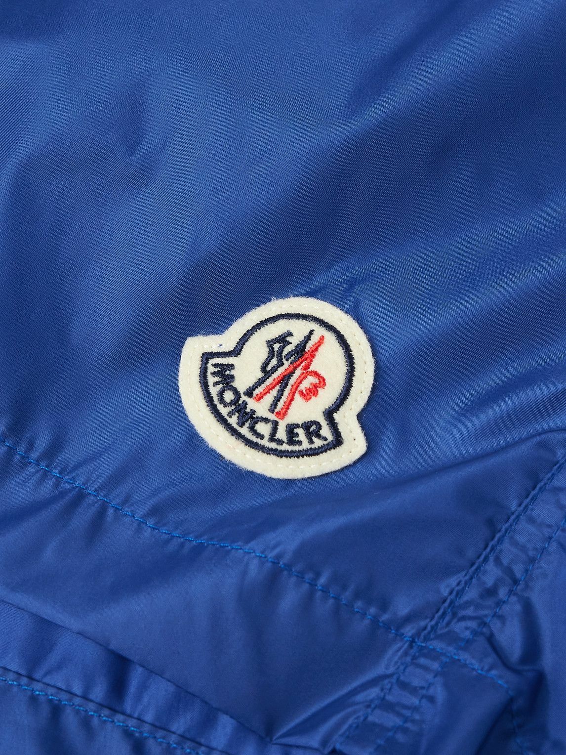Moncler - Straight-Leg Mid-Length Logo-Appliquéd Swim Shorts - Blue Moncler