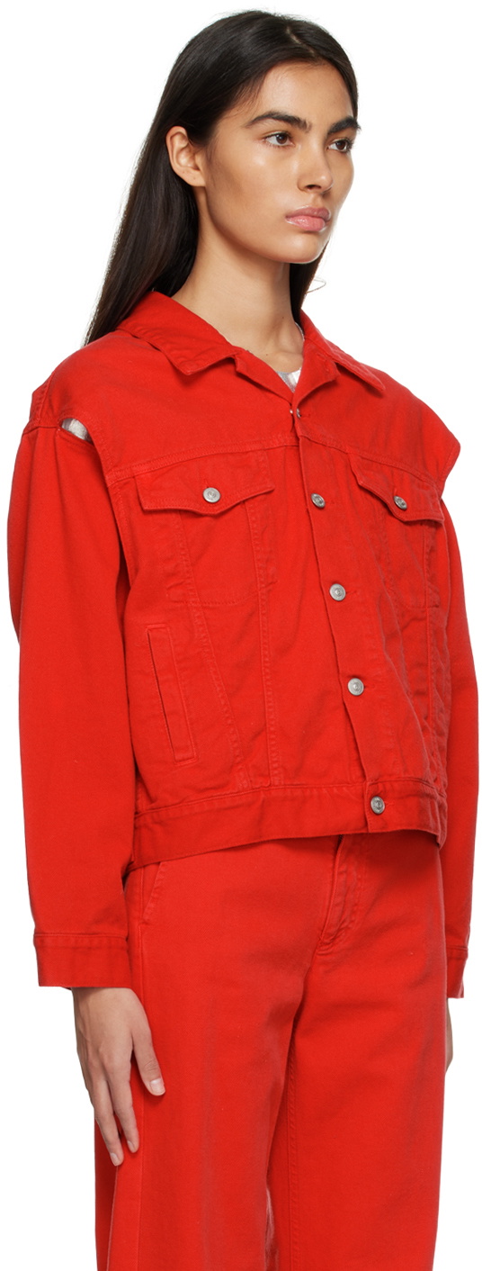 MM6 Maison Margiela Red Cutout Denim Jacket MM6 Maison Margiela