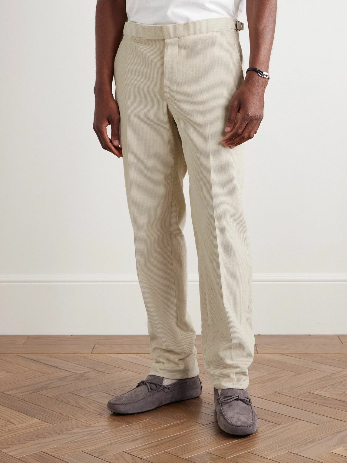 Richard James - Chapman Slim-Fit Straight-Leg Cotton-Corduroy Suit Trousers - Neutrals Richard James