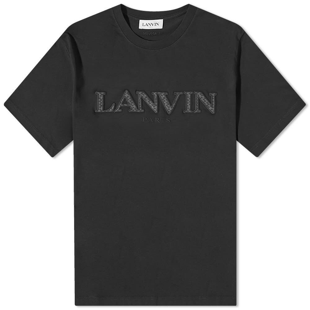Lanvin Men's Curb Embroidered Logo T-Shirt in Black Lanvin