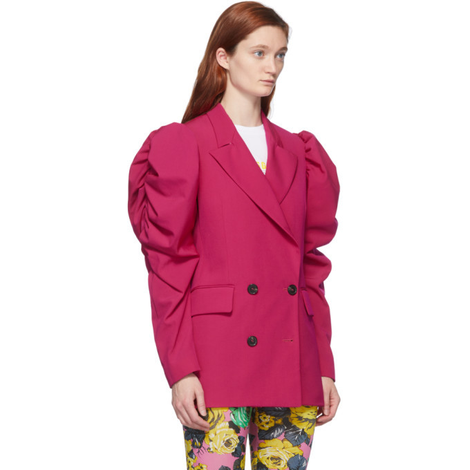 MSGM Pink Ruched Sleeve Blazer MSGM