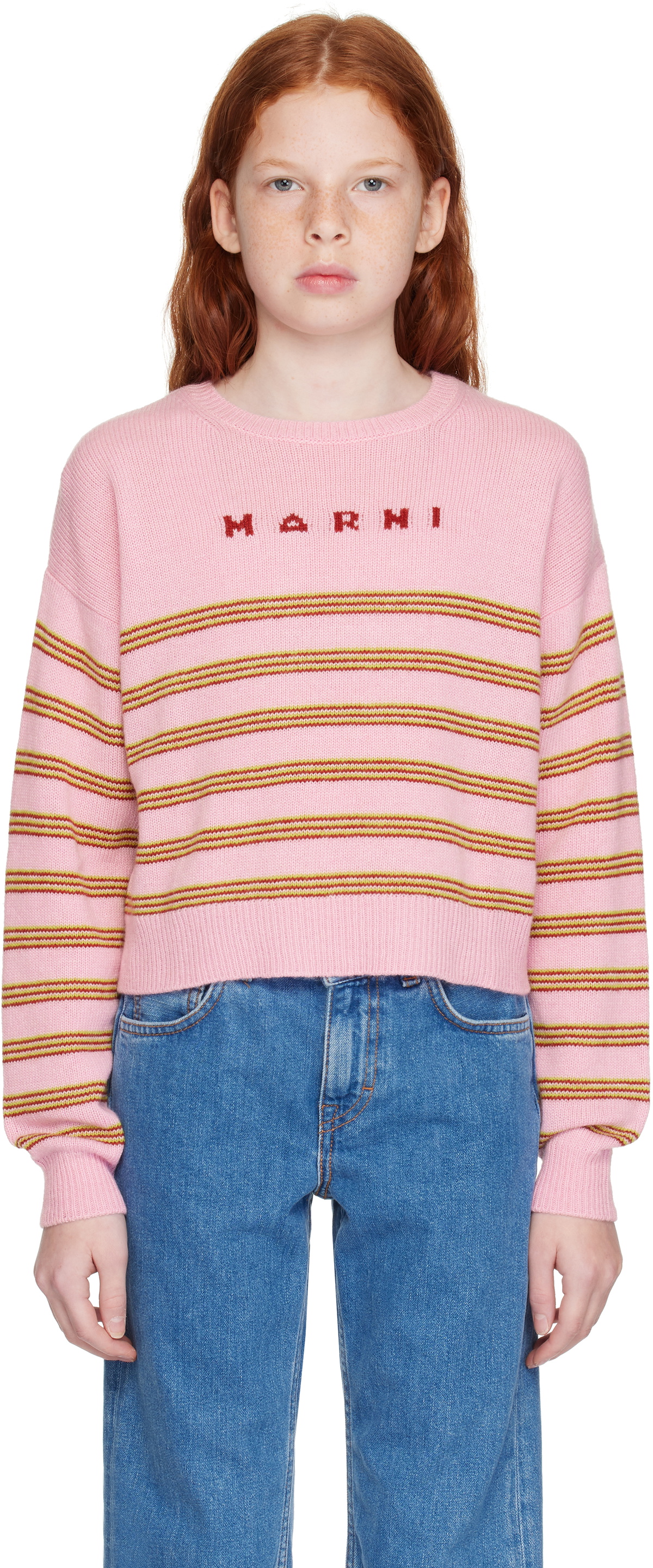 Marni Kids Pink Striped Sweater Marni