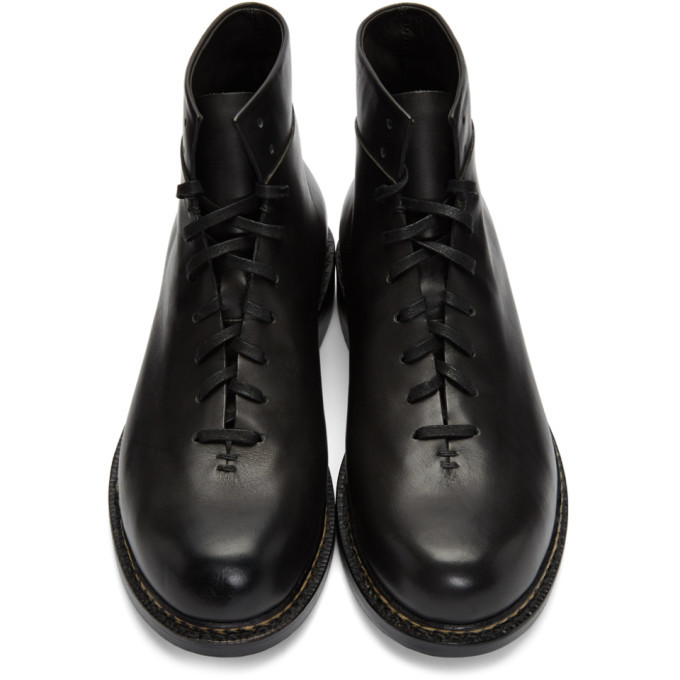 Feit Black Braided Lace-Up Boots Feit