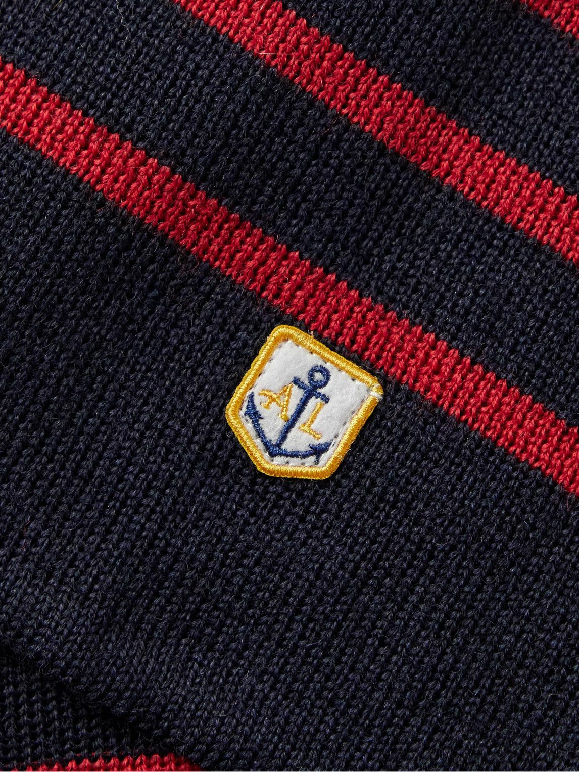 Armor Lux - Molène Logo-Appliquéd Striped Wool Sweater - Blue Armor Lux