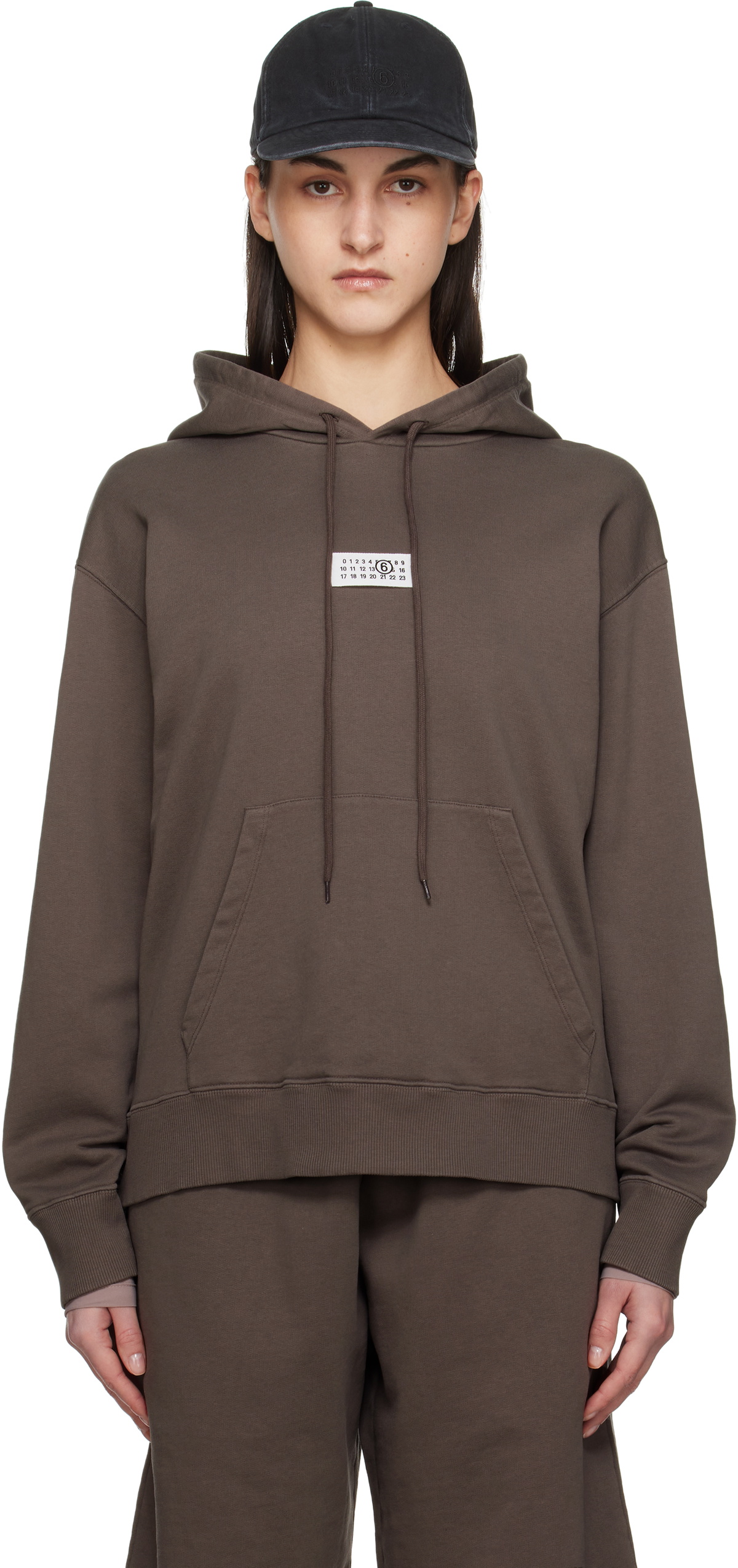 MM6 Maison Margiela Brown Logo Hoodie MM6 Maison Margiela