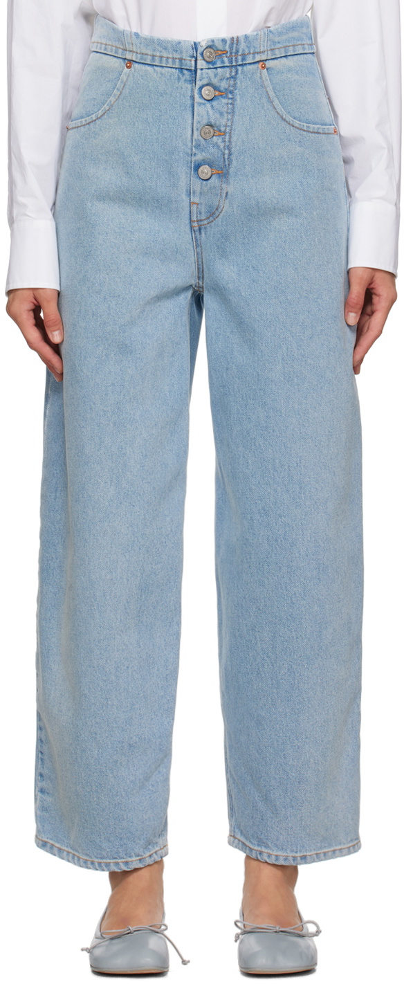 MM6 Maison Margiela Blue Button-Fly Jeans MM6 Maison Margiela