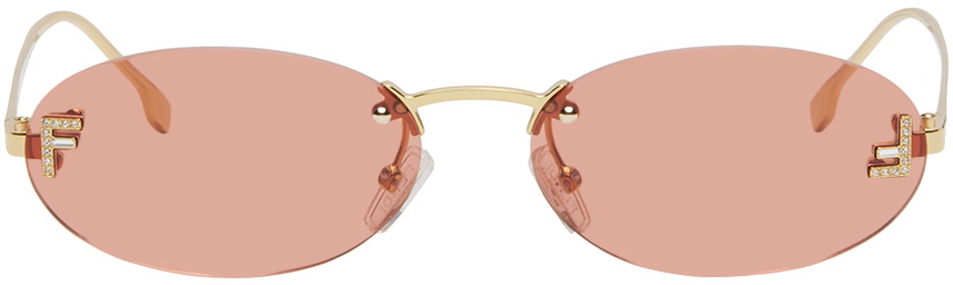 Fendi Gold Fendi First Crystal Sunglasses Fendi