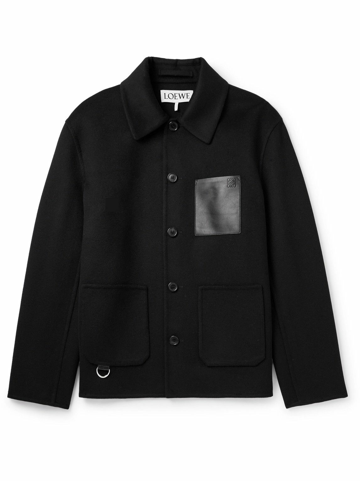 LOEWE - Leather-Trimmed Wool and Cashmere Jacket - Black Loewe
