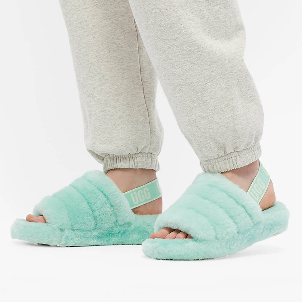 UGG Women's Fluff Yeah Slide Slipper in Pale Emerald Ugg