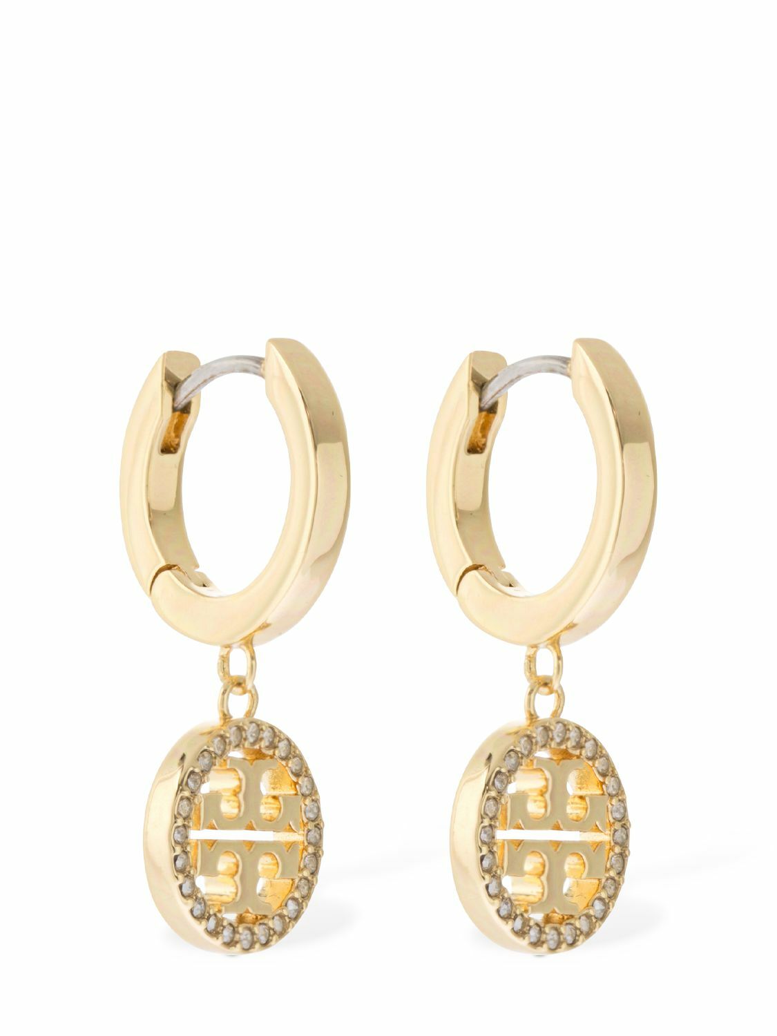 TORY BURCH Miller Pavé Hoop Earrings Tory Burch