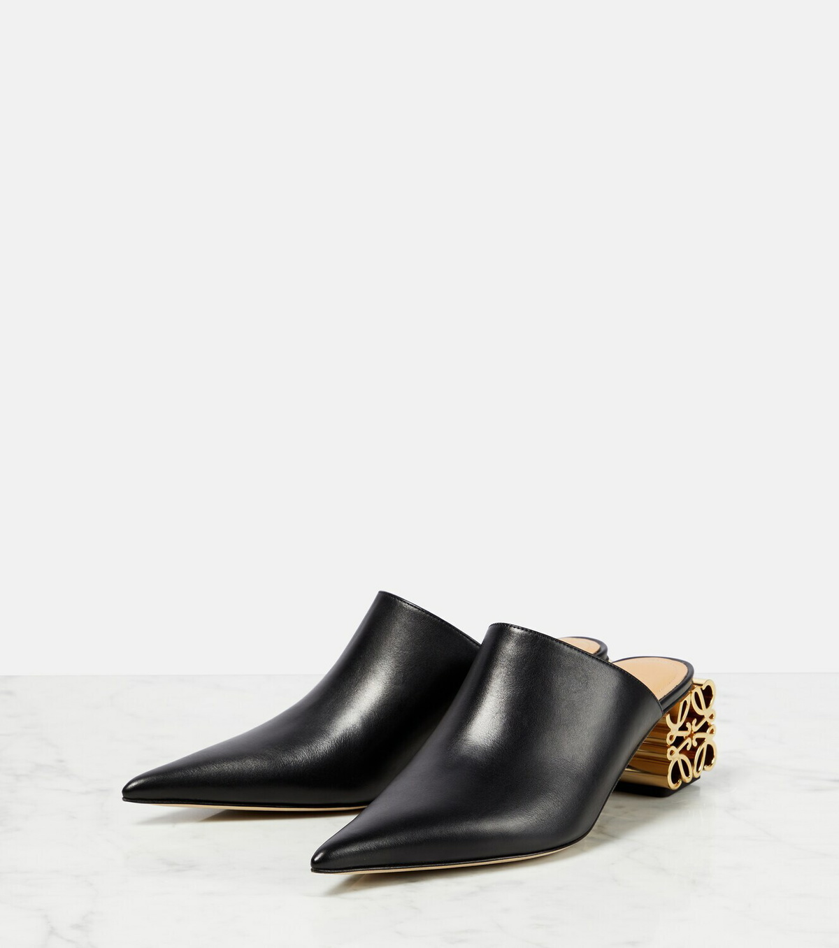 Loewe - Embellished leather mules Loewe