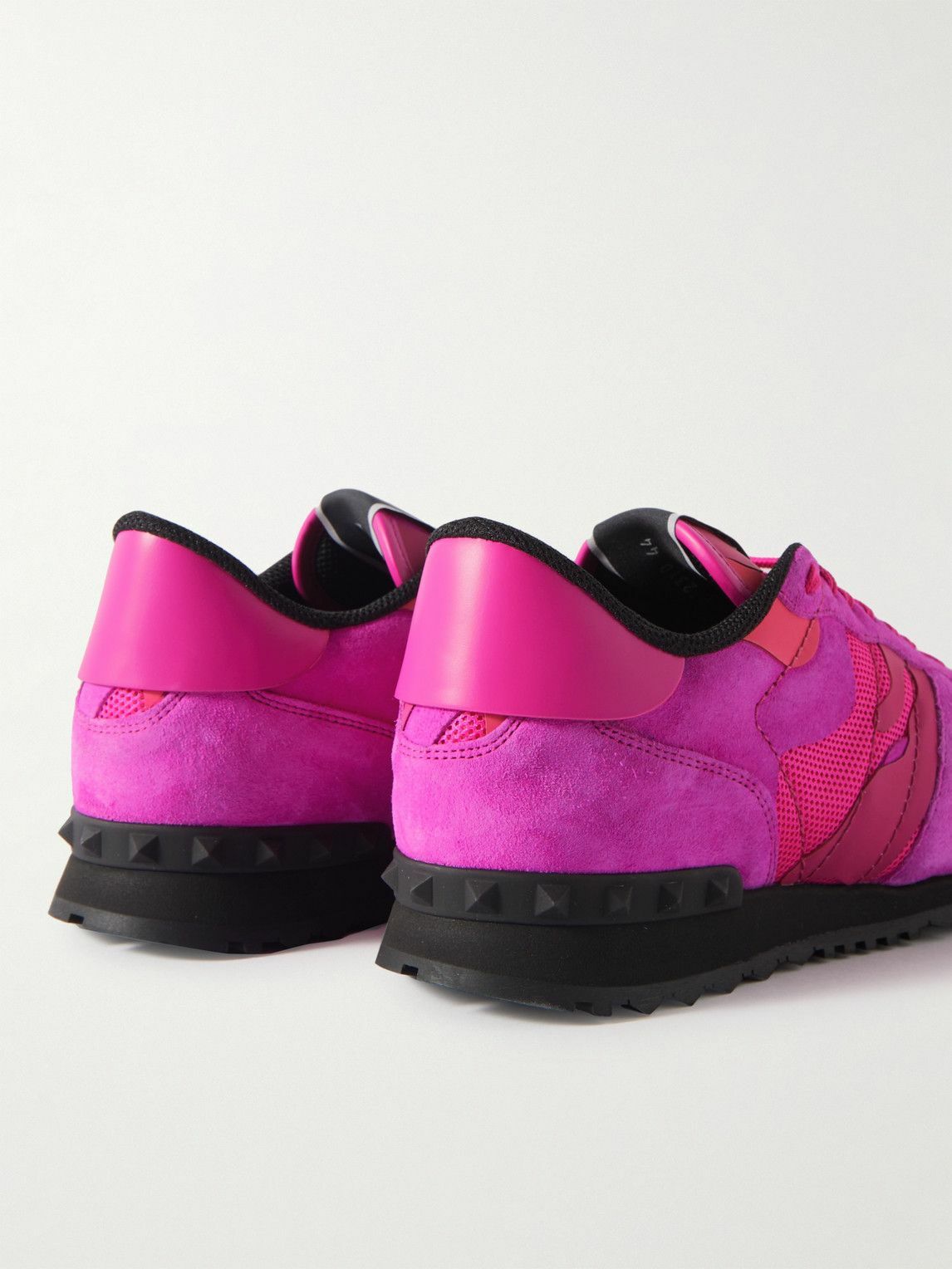 Valentino - Valentino Garavani Rockrunner Suede, Leather and Mesh ...