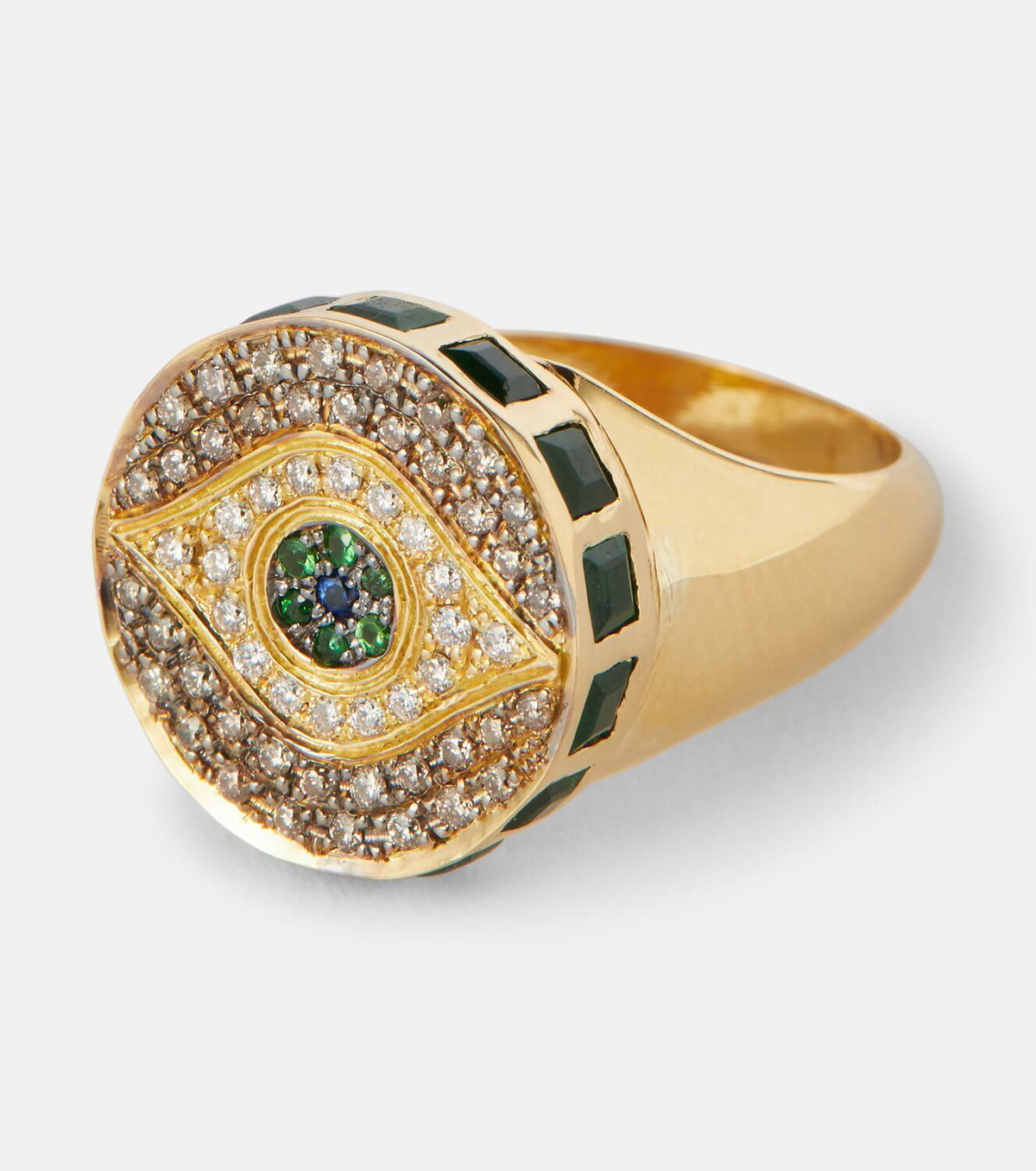 Ileana Makri Dawn Candy 18kt gold ring with diamonds and gemstones ...