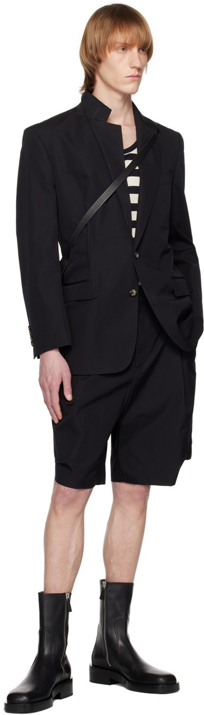 Marina Yee Black Asymmetrical Darts Blazer
