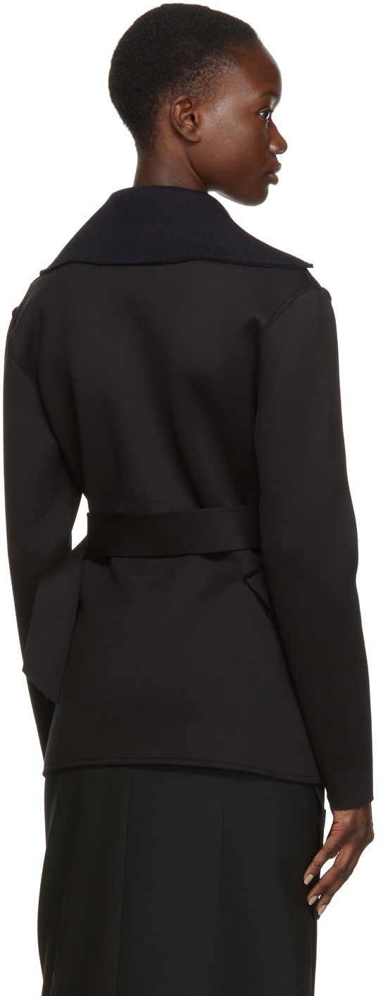 Nina Ricci Black & Navy Wool Belted Blazer Nina Ricci