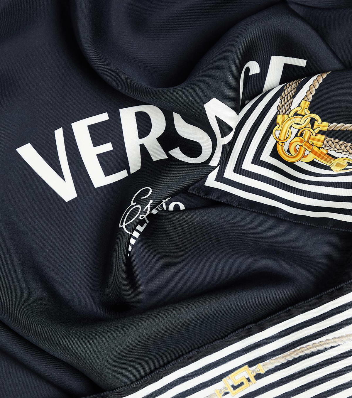 Versace Greca Nautical printed silk twill scarf Versace